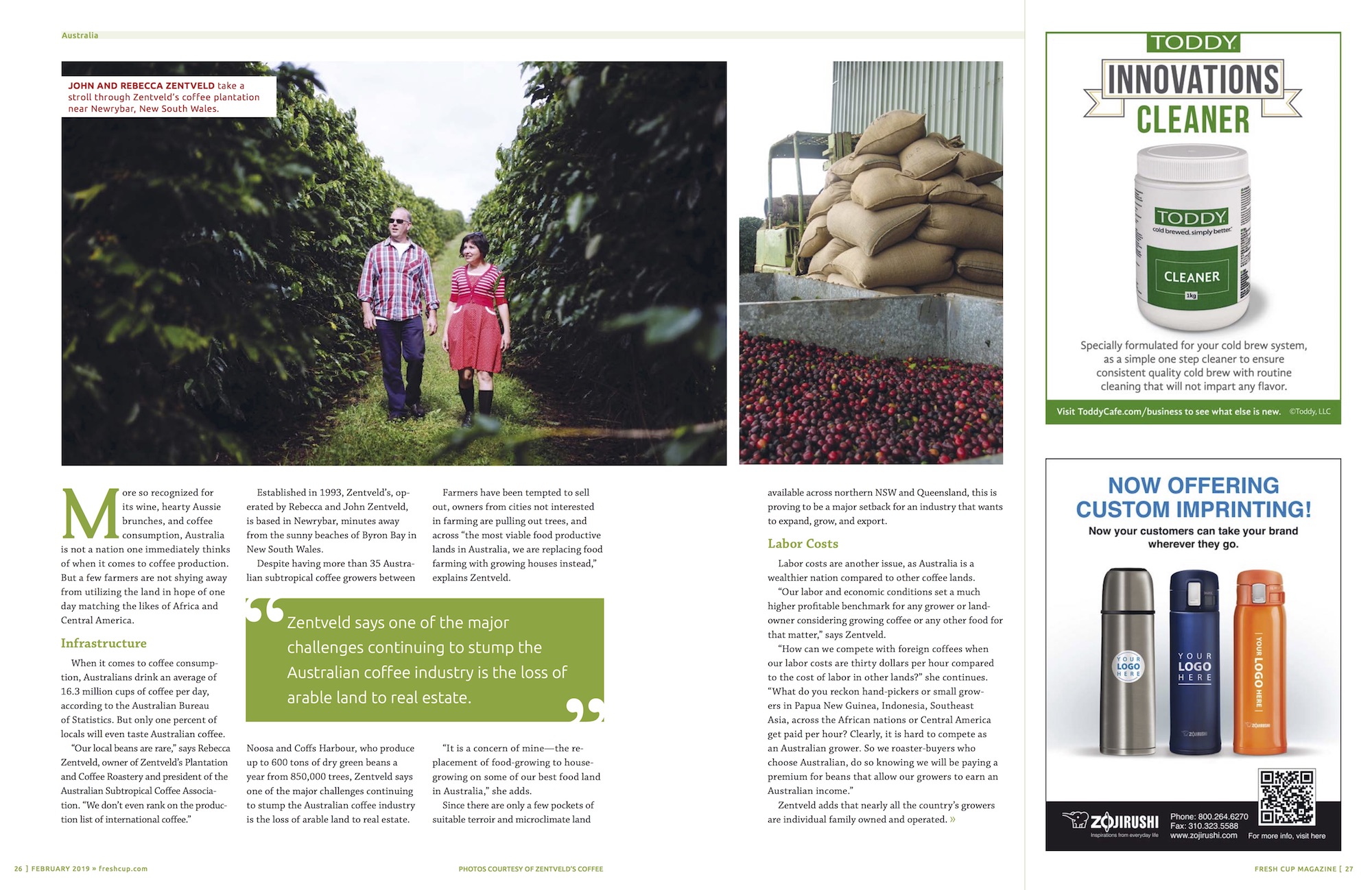 Fresh Cup Magazine article Feb 2019 P2 | Zentvelds Australian Coffee